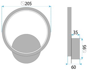 Toolight Moderní nástěnné LED osvětlení D47 LHJ081-W černé