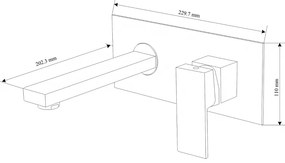 Mexen CUBE - Umyvadlová baterie pod omítku, dvouotvorová, Černá, 73115-70