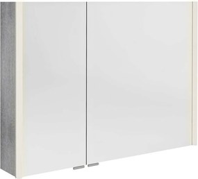 Sapho Alix - Zrcadlová skříňka s LED osvětlením 96x70x18 cm, 2x dvířka, dub stříbrný AX196-0011