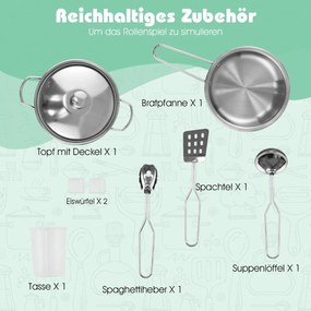 Costway Rohová kuchyňka rohová hrací kuchyňka se zvukovou a světlou dětskou