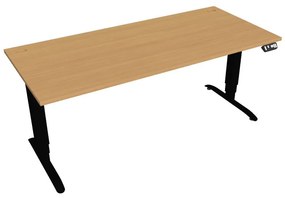 Elektr. nastavitelný stůl 180x80 s pamětí - HOBIS MOTION MS 3M 1800 Dekor stolové desky: buk, Barva kovové podnože: černá