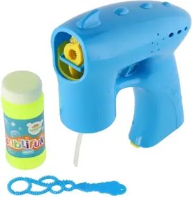 TEDDIES Bublifuk pistole modrá 13 cm / Hračka na bubliny / plast / na