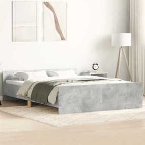 Rám postele s hlavovým a nožním čelem betonově šedý 140x200 cm 3203750