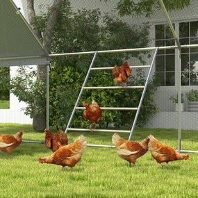 PawHut dřevěný žebřík pro kuřata, hřiště pro kuřata Prolézačka pro 4-6 kuřat 140 x 86 x 2,5 cm přírodní dřevo