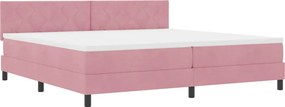 Postel s boxspringem s čelo Růžová 200 x 200 cm samet 3339265