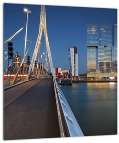 Obraz - Stmívání v Rotterdamu, Holandsko (30x30 cm)