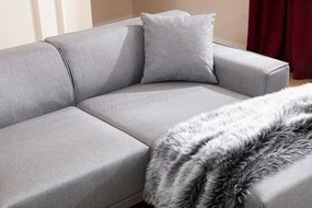Designová rohová sedačka Dellyn 250 cm světle šedá - pravá
