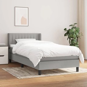Box spring postel s matrací světle šedá 80 x 200 cm textil 3129825
