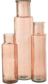 Růžová skleněná váza J-Line Dalen 75 cm