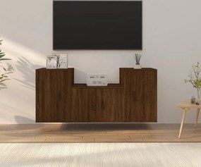 vidaXL 3dílný set TV skříněk kompozitní dřevo [3188384] Barva: hnědý dub
