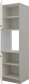 KARMEN | vysoká skříňka 60 DP-210 2F na vestavnou troubu | 60 cm | světle šedá/krémová lesk