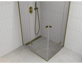 Mexen Roma Duo sprchový kout s otočnými dveřmi 100 x 90 cm, Průhledné, Zlatá - 854-100-090-50-00-02