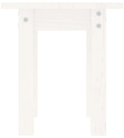Konferenční stolek bílý Ø 35 x 35 cm masivní borové dřevo - Default Title