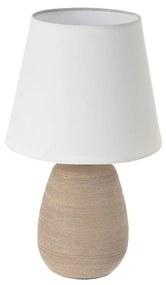 Hnědá keramická stolní lampa s textilním stínidlem (výška 27,5 cm) – Casa Selección