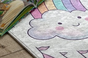 Dětský koberec protiskluzový BAMBINO 61400 krémový / růžový