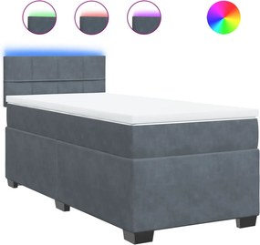 Box spring postel s matrací tmavě šedá 80 x 200 cm samet 3288463