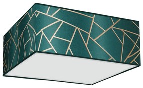 Stropní svítidlo Ziggy Square, 1x zelené/zlaté textilní stínítko, (bílé plexisklo), (50 cm)