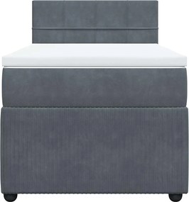 Box spring postel s matrací tmavě šedá 100x200 cm samet 3289963
