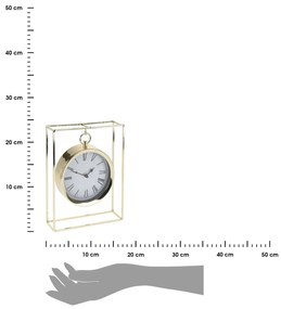 Stolní kovové hodiny 25 cm zlaté
