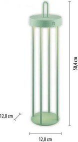 LD 19301-43 ANSELM LED stolní lampa na baterie zelená 50cm dotykový stmívač IP44 zahradní svítidlo 2700K - JUST LIGHT