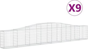 Klenuté gabionové koše 9 ks 400x30x60/80 cm pozinkované železo 3145807