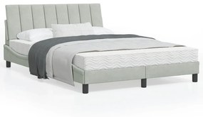 vidaXL Rám postele s čelem světle šedý 140x200 cm samet