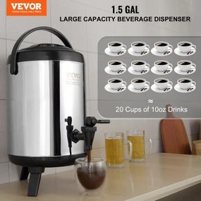 Nerezový izolovaný dávkovač nápojů, 5,7 l 6 litrů