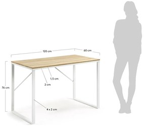 OnaDnes -20% Přírodní pracovní stůl Kave Home Talbot 120 x 60 cm