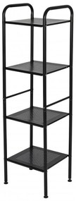 Erga Lexa, koupelnový kovový regál se 4 policemi 28x33x114,5 cm, černá matná, ERG-YKA-P.LEXA-4-BLK