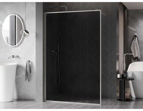 Mexen Kioto-F, sprchová zástěna s rámem 90 x 202 cm, 8 mm šedé sklo, ocelový profil, 800-090-104-97-40