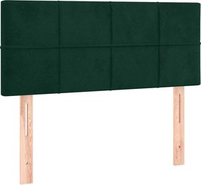 Čelo postele s LED tmavě zelené 80 x 5 x 78/88 cm samet 3121645