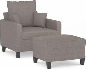 Křeslo s podnožkou taupe 60 cm textil 3201088