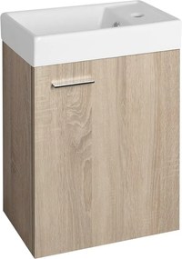 Aqualine Bruckner, ZOJA skříňka s keramickým umyvadlem 40x22 cm, dub platina, 51049DP-02