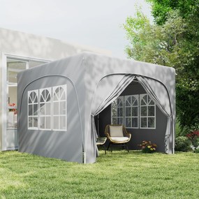 Outsunny Pavilon 3x3m, Voděodolný Stabilní Zimní Skládací Pavilon s UV Ochrannou 50+, Skládací Party Stan s 4 Bočními Panely a Taškou pro Přenášení, …