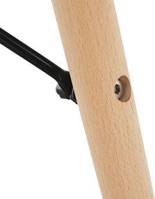 Jídelní stůl, bílá/buk, průměr 90 cm, GAMIN 2 NEW 90