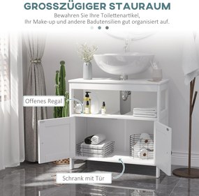Podskříňový kabinet Kleankin se 2 dvířky a otevřenou policí, moderní design, nosnost 30 kg, 60x30x60 cm, bílý