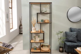 Invicta Kovová knihovna SLIM LINE 185x77 dub cm 42022