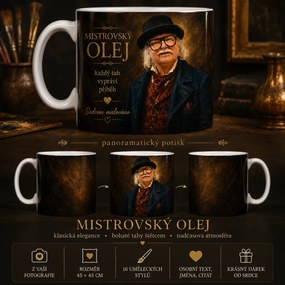 Hrnek s portrétem z vlastní fotografie – panoramatický potisk | 16 uměleckých stylů Styl portrétu:: Romantic Fine-Art