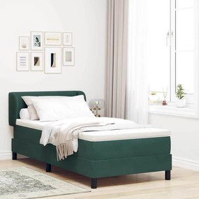 Postel s boxspringem s čelo Tmavě zelená 90 x 200 cm samet 3340373