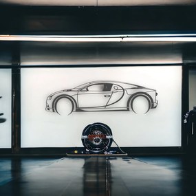 Legendární Bugatti Chiron 2015 - kovová silueta na zeď Size, made by: 150cm