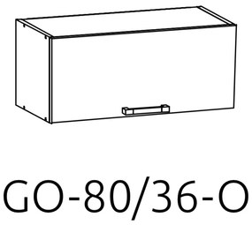 GO-80/36-O horní skříňka pro vestavbu odsavače par kuchyně Plate Barva korpusu skříněk: Bílá alpská, Barevné provedení: Světle šedá mat