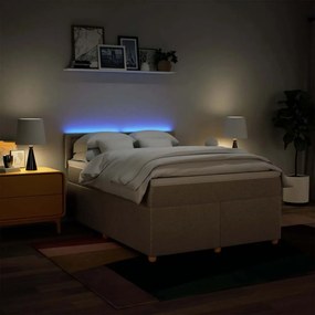 Box spring postel s matrací krémová 140x190 cm textil 3288994