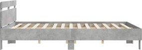 Rám postele s čelem betonově šedý 200 x 200 cm kompozitní dřevo 3207395
