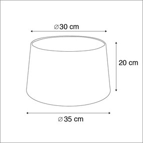 Stínidlo z bavlny černé 35/30/20 se zlatým vnitřkem