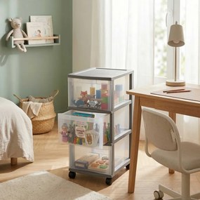 SUNDIS Úložný box se 3 zásuvkami, antracit, OFFICEMIX - MAXI