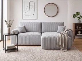Rozkládací oboustranná sedací souprava do L NORDEN TILIA 250x140 cm, světle šedá