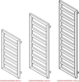 Hopa Glasgow koupelnový radiátor 500 x 1250 mm středové připojení černá RADGLA501331SP
