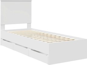 Rám postele se zásuvkou Bílá 75 x 190 cm Inženýrské dřevo 3411166