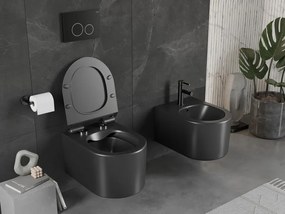 Mexen Sofia Rimless závěsná wc mísa se sedátkem s pomalým zavíráním, černá matná, 30540185