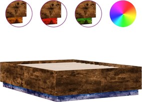 Rám postele s LED osvětlením kouřový dub 120 x 190 cm kompozit 3209657